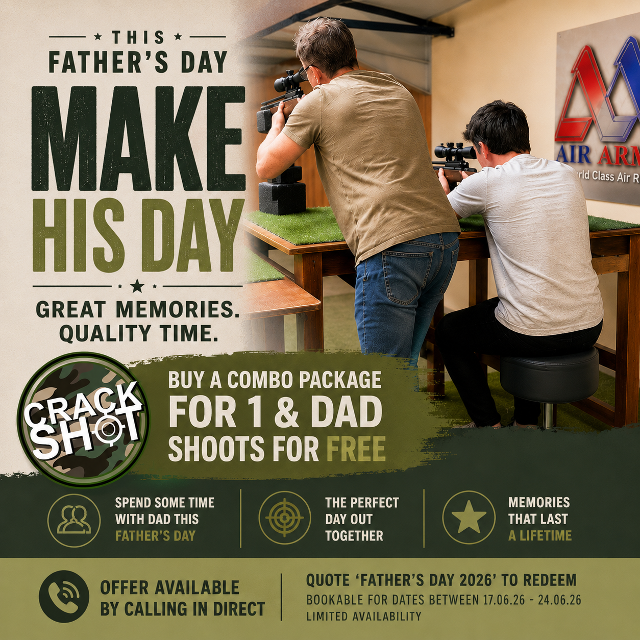 Father's Day Shooting Experience Offer - Crackshot